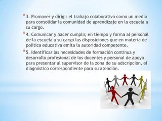 Funciones del director escuela primaria | PPTX