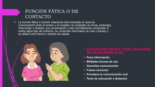 Funciones del Lenguaje, caracteristicas, ejemplos | PPTX