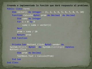 Funciones en visual basic | PPTX