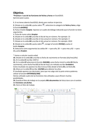 FUNCIONES EN EXCEL PASO A PASO | DOCX