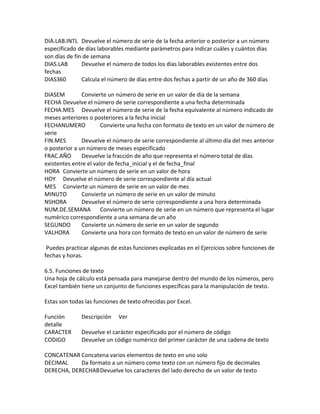 FUNCIONES EN EXCEL PASO A PASO | DOCX