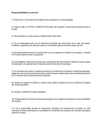 Funciones de la enfermera instrumentista | DOCX