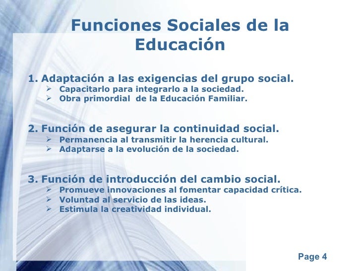 La Educacion Como Funcion Social - slingo