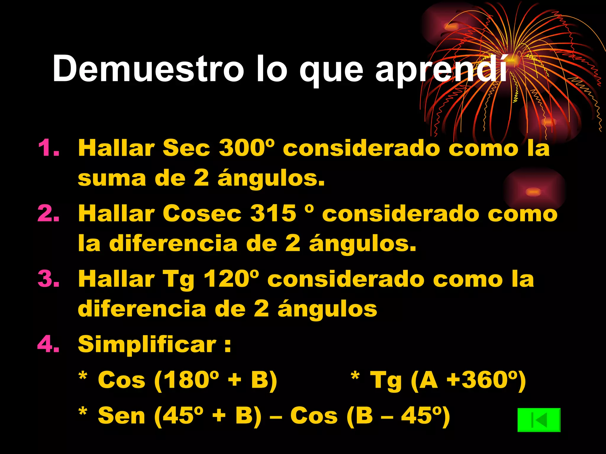 Funciones Trigonometricas De Angulos Compuestos | PPT