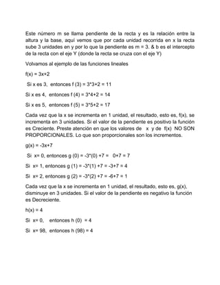 Funcion lineal | DOCX
