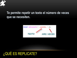 Función replicate - SQL Server | PPT