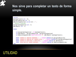 Función replicate - SQL Server | PPT