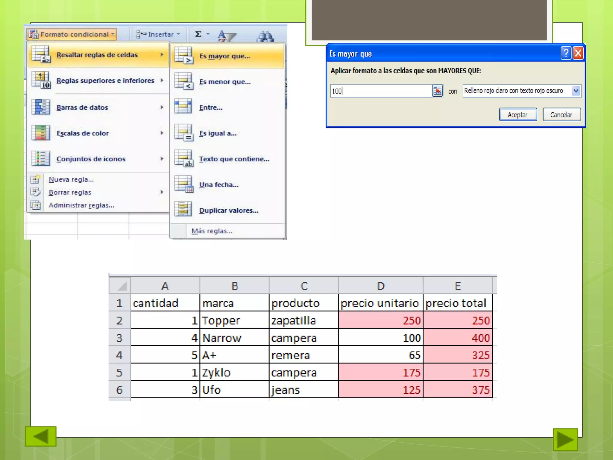 FUNCION SI Y FORMATO CONDICIONAL EXCEL.pptx