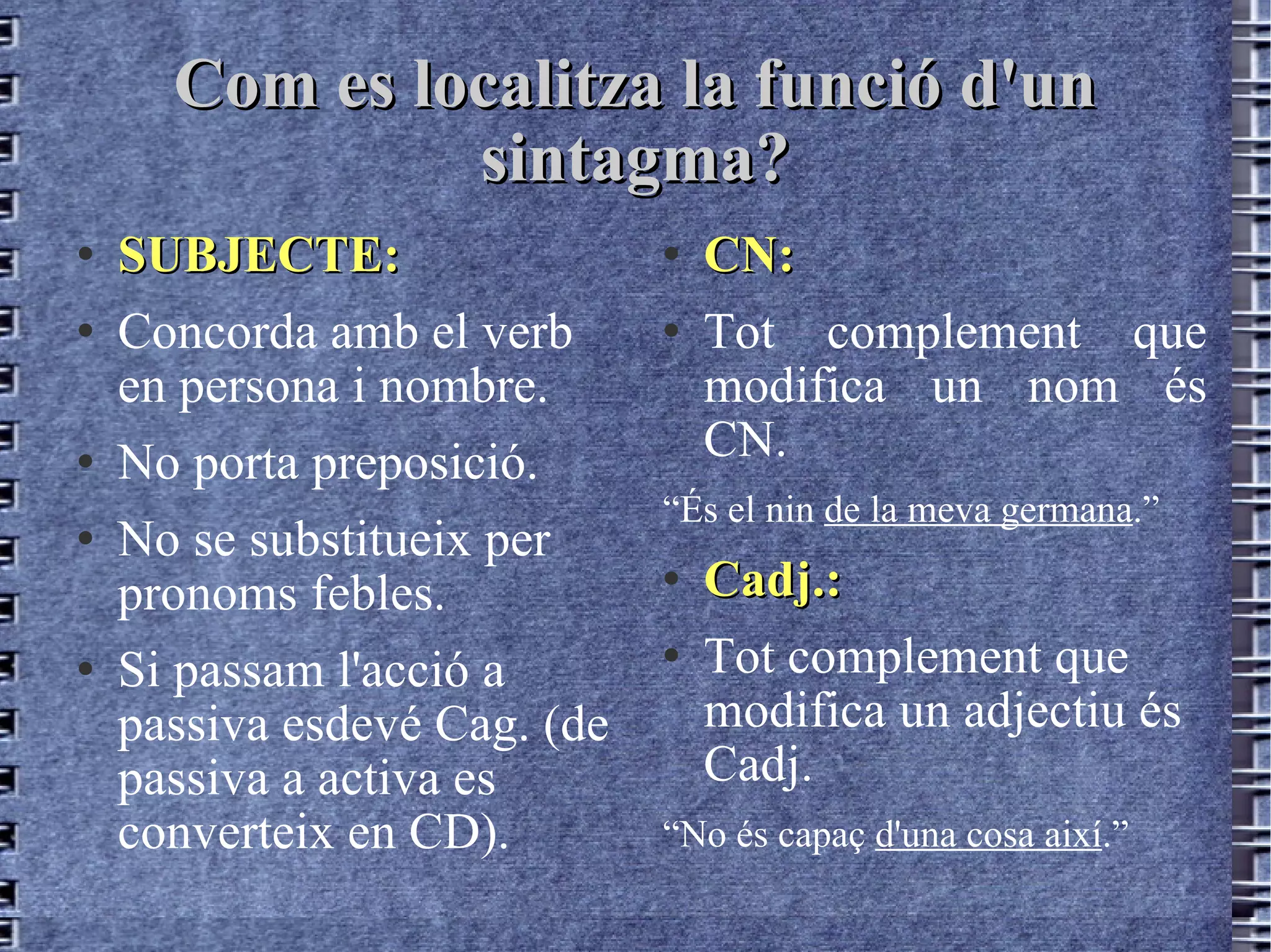 Funcions sintagma | PPT