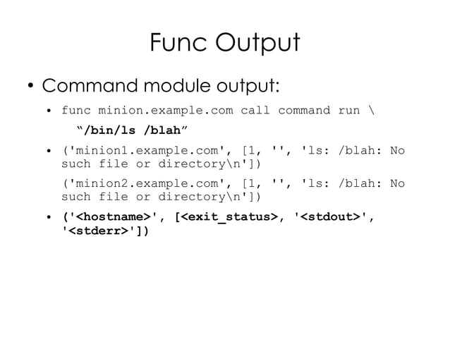 Managing your Minions with Func | PPT