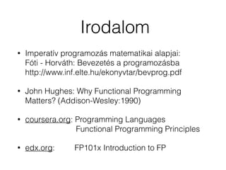 Funkcionális programozás ízelítő | PDF