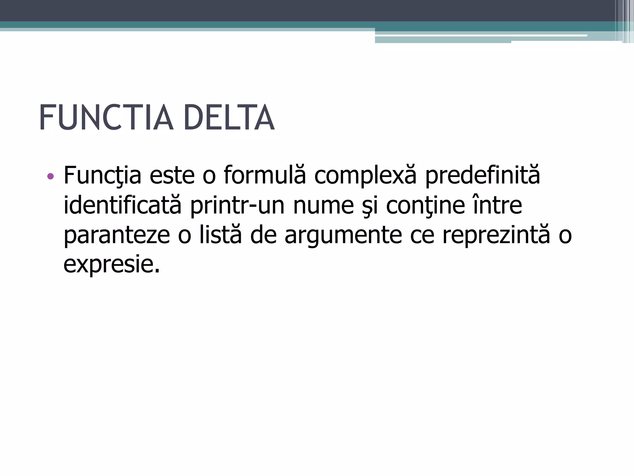 Functia delta excel | PPT