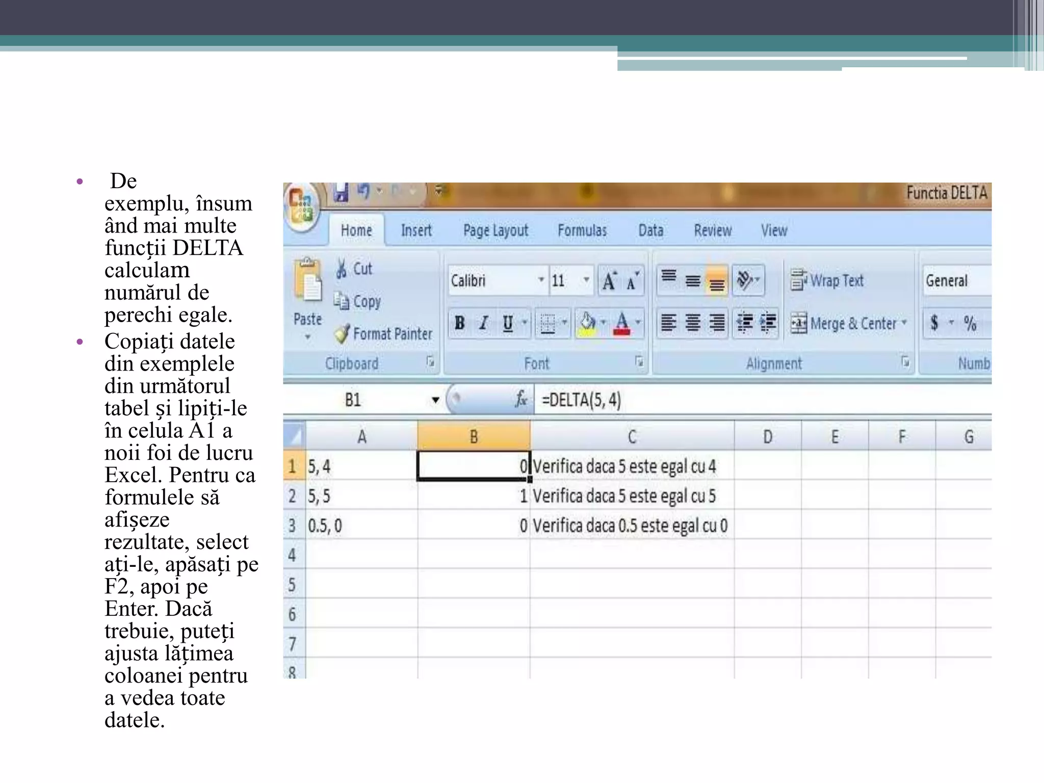 Functia delta excel | PPT