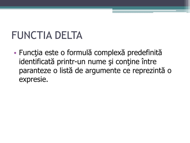 Functia delta excel | PPT