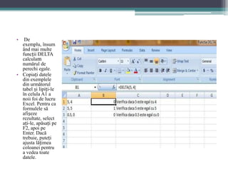 Functia delta excel | PPT