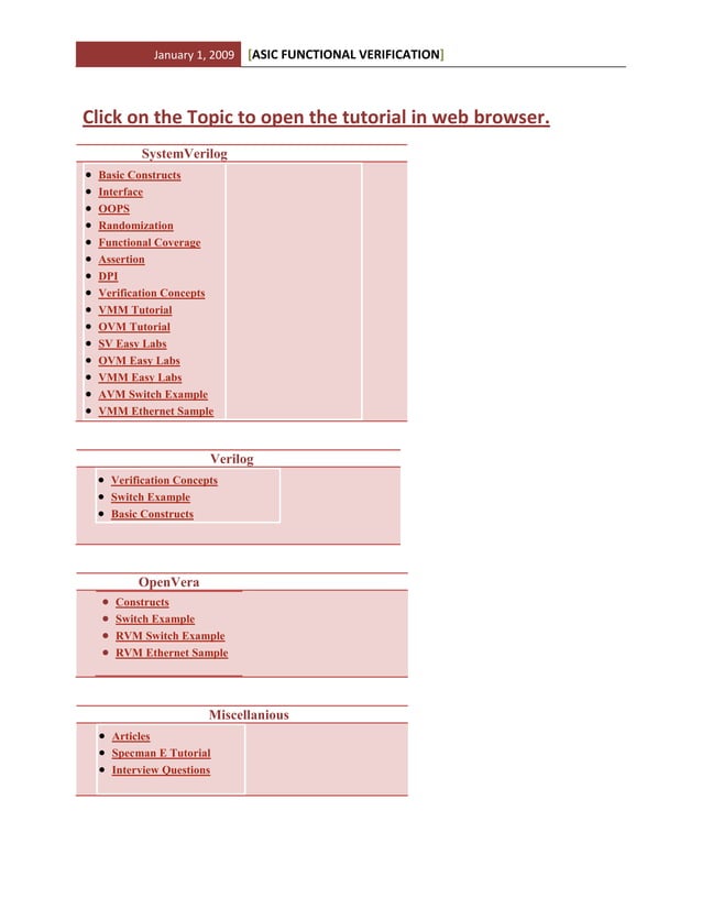 Functial Verification Tutorials | PDF | Technology & Computing