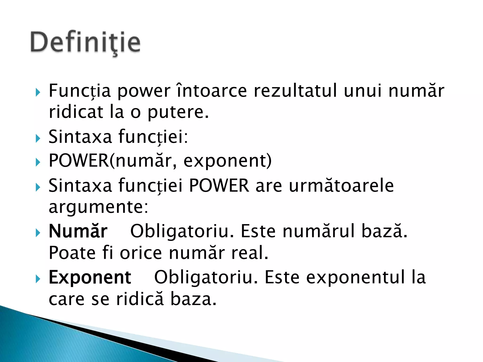 Functia power | PPT