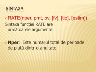 Functia rate(excel) | PPTX
