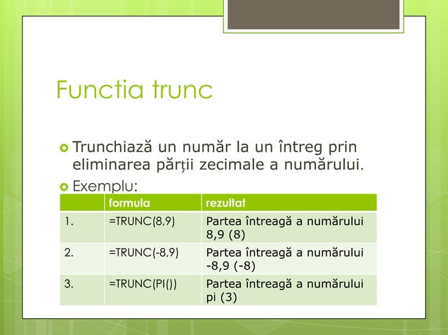 Functia trunc | PPT