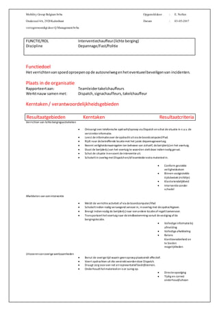 Functieprofiel interventiechauffeur belgie | PDF