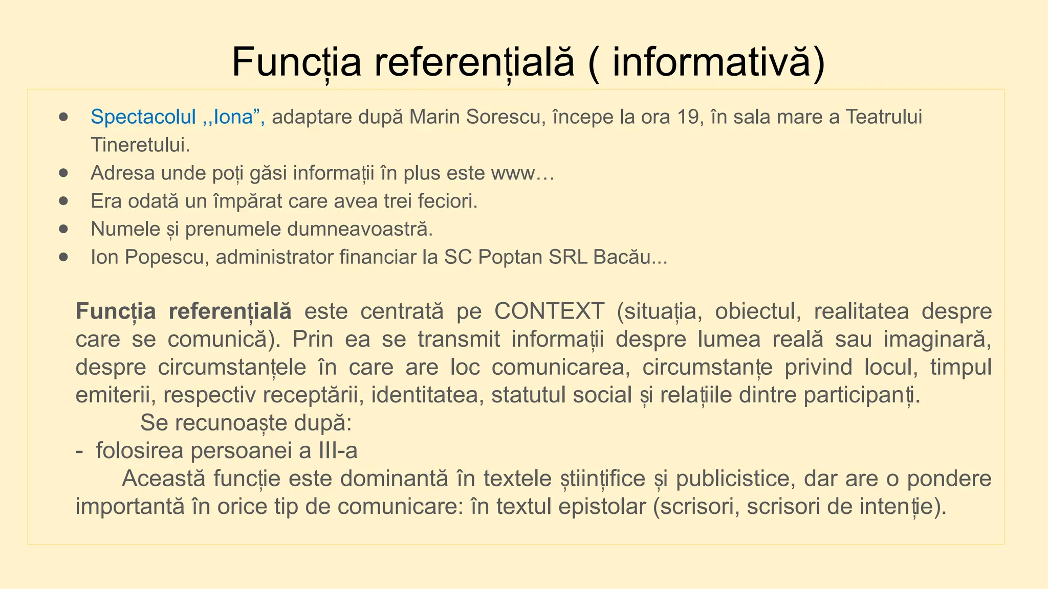 Functiile comunicarii | PPTX