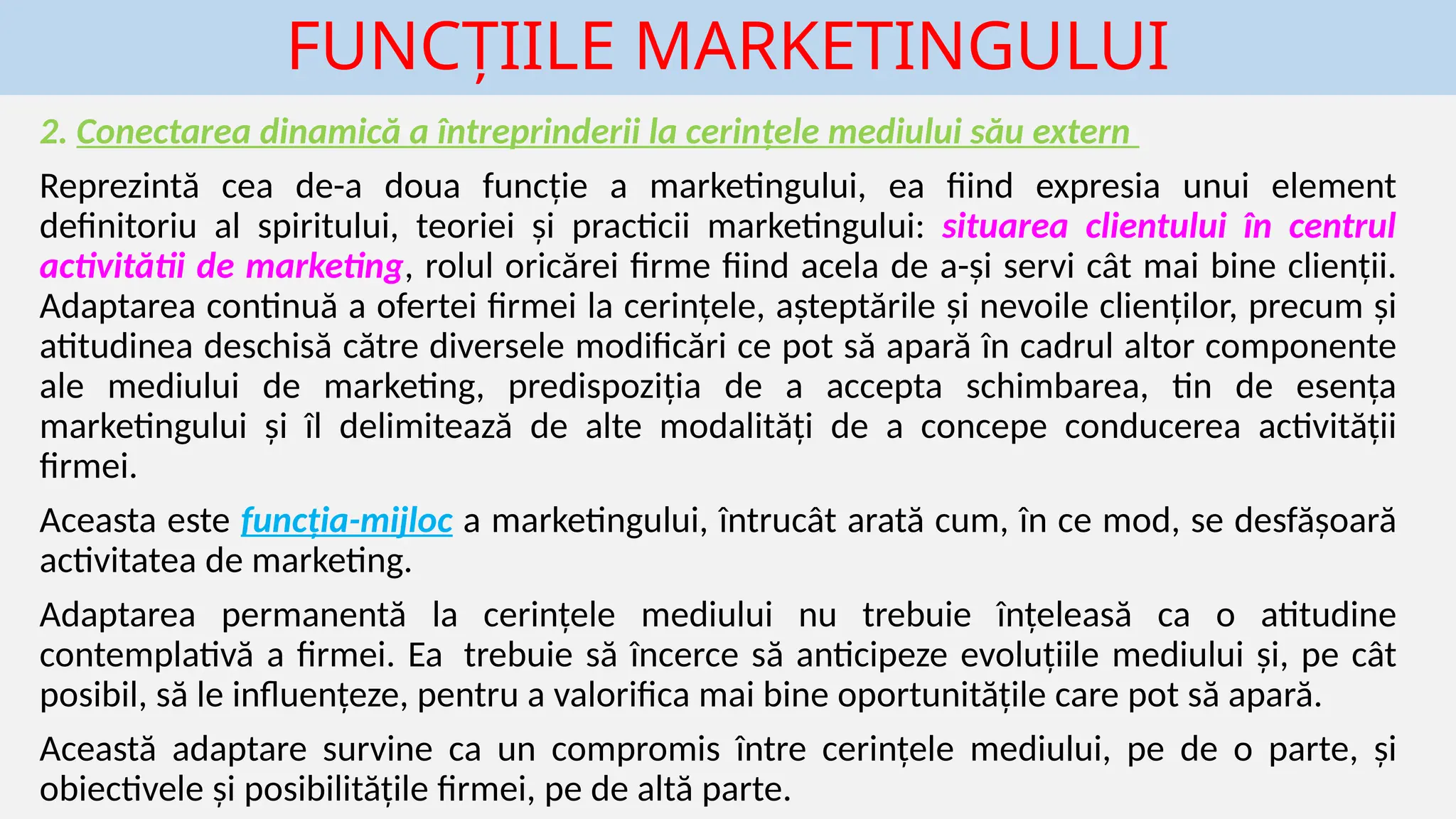 Functiile marketingului | PPTX