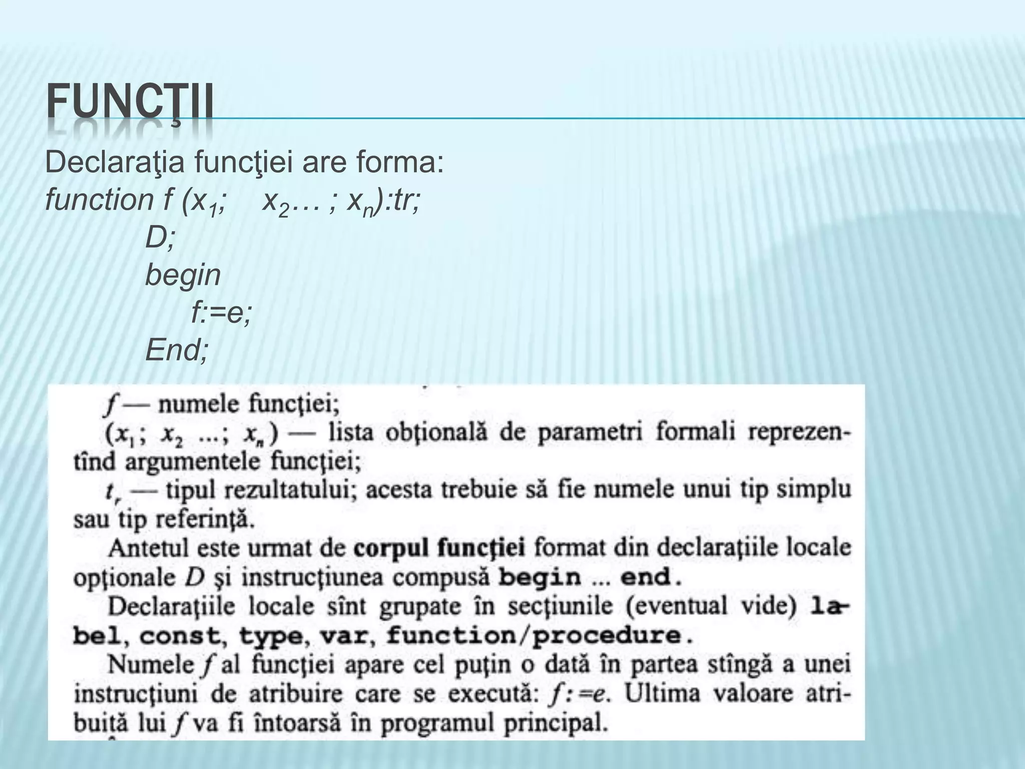Functii si proceduri rom | PPT