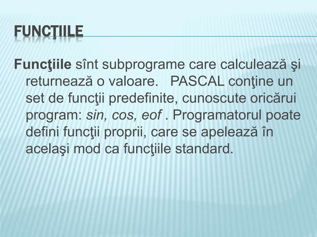 Functii si proceduri rom | PPT