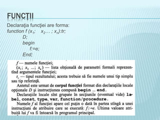 Functii si proceduri rom | PPTX