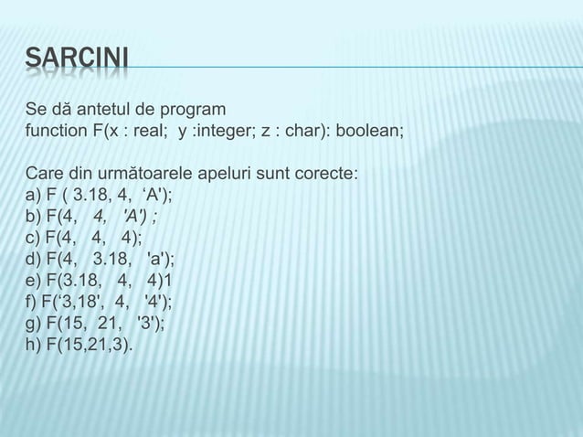 Functii si proceduri rom | PPT