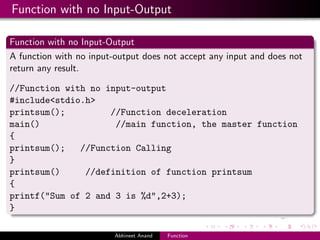 Function in C | PDF | Web Development | Internet