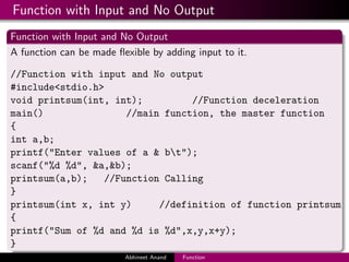 Function in C | PDF | Web Development | Internet