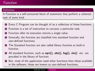 Function in C | PDF | Web Development | Internet
