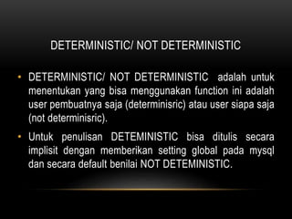 membuat function dalam mysql | PPTX