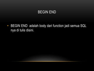 membuat function dalam mysql | PPTX