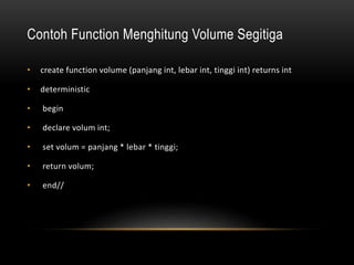 membuat function dalam mysql | PPTX
