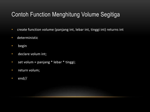 membuat function dalam mysql | PPTX
