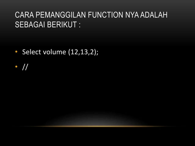 membuat function dalam mysql | PPTX