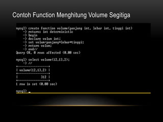 membuat function dalam mysql | PPTX