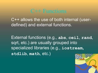 Functions in C++ | PPT