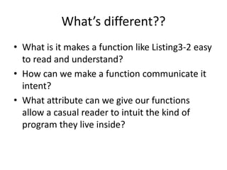 Clean Code: Chapter 3 Function | PPTX