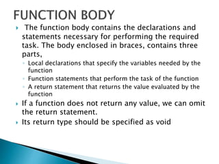 Function C programming | PPTX