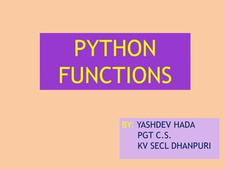 Function in Python | PDF