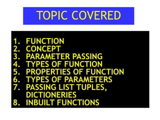 Function in Python | PDF