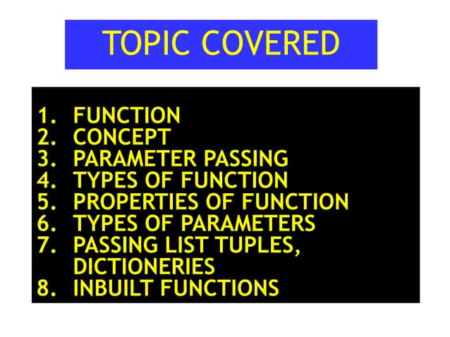 Function in Python | PDF
