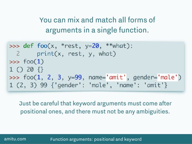 Function arguments In Python | PDF