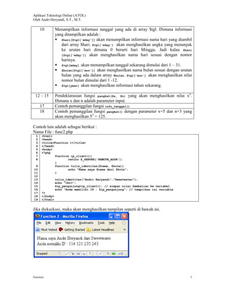 Function pada PHP | PDF