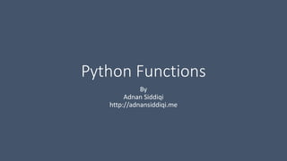 Python Advance Tutorial - Advance Functions | PPT
