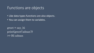 Python Advance Tutorial - Advance Functions | PPT