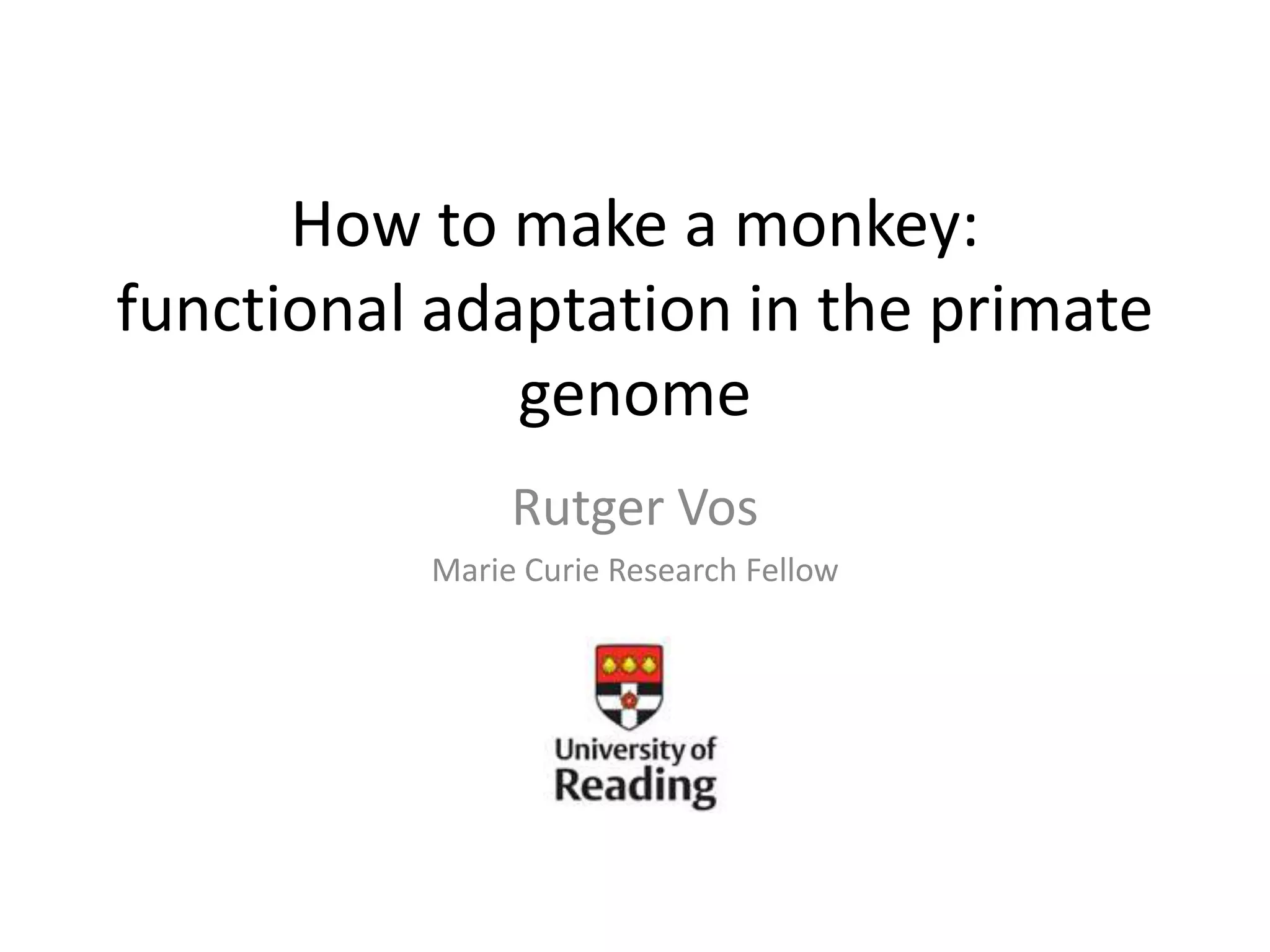 How to make a monkey: functional adaptation in the primate genome ...
